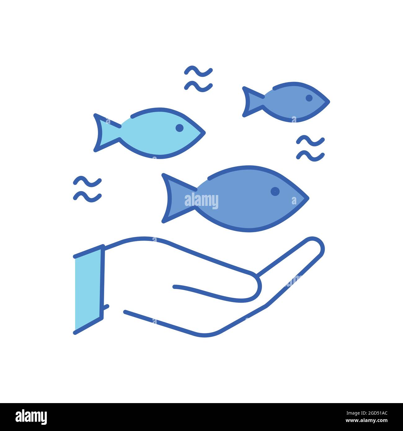 Life below water color icon. Corporate social responsibility ...