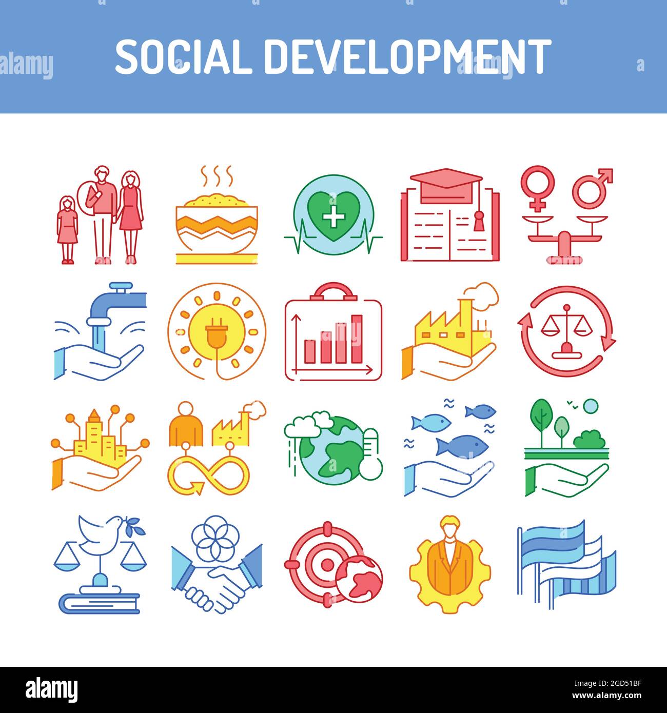 Corporate social responsibility sign. Sustainable Development Goals ...