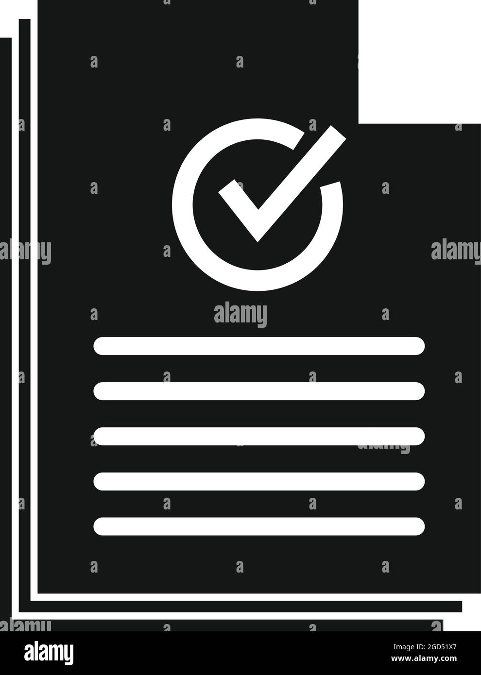 Approved document icon simple vector. Certificate mark. Complete ...