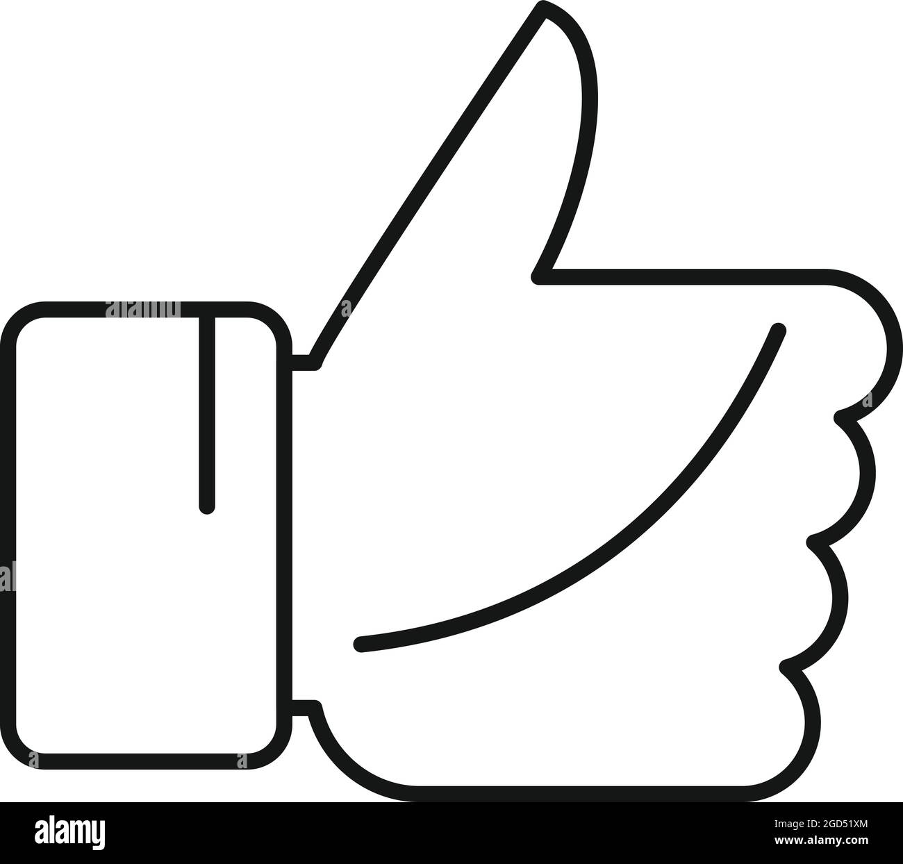 Quality thumb up icon outline vector. Best hand. Success customer Stock ...