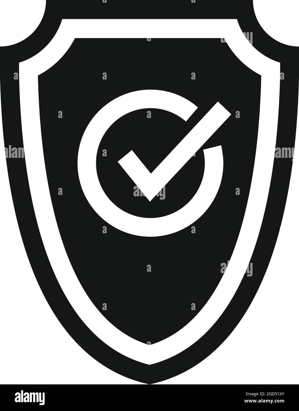 Quality shield icon simple vector. Check guarantee. Mark safe Stock ...