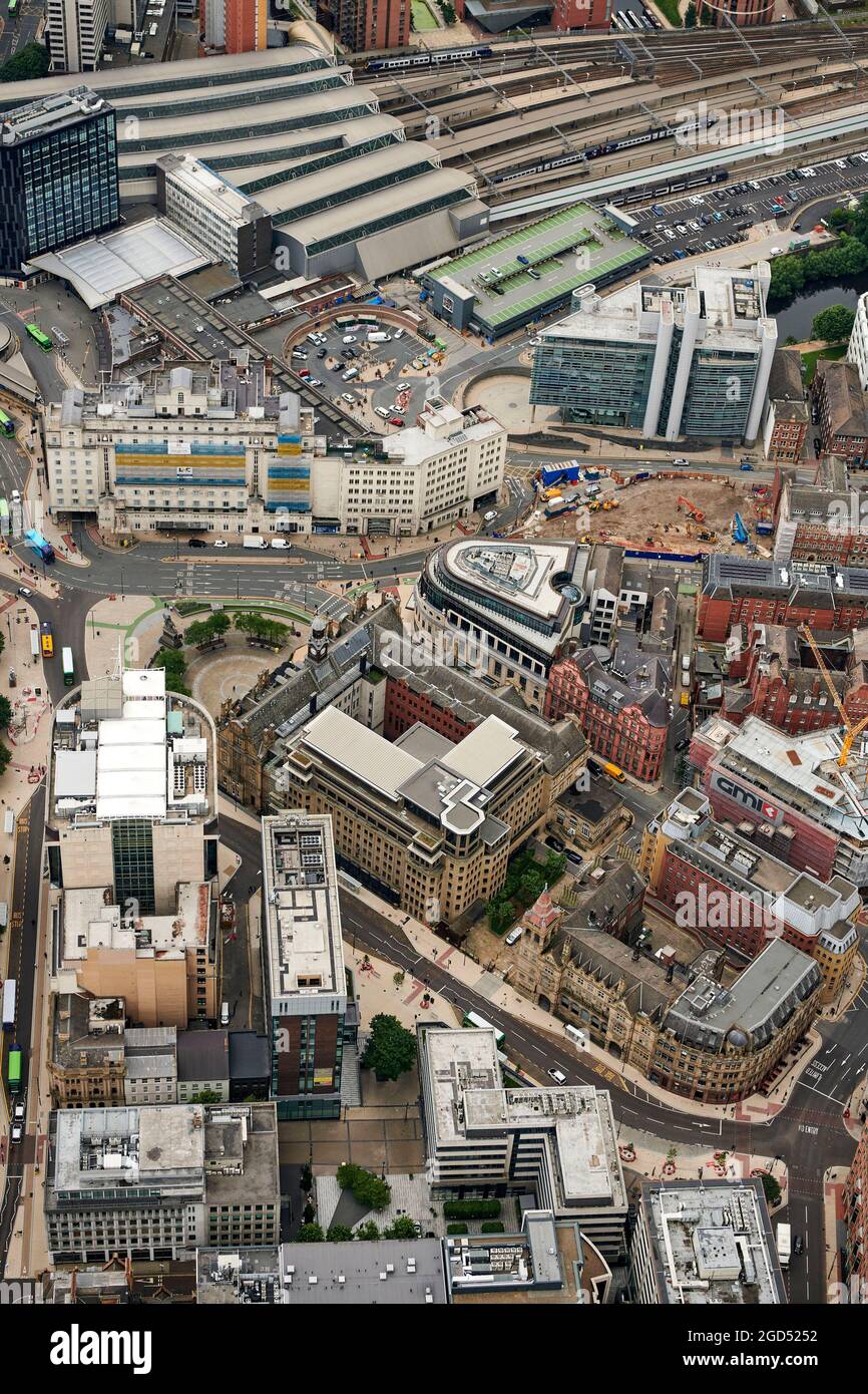 An aerial view of Leeds City Centre business district, West Yorkshire ...