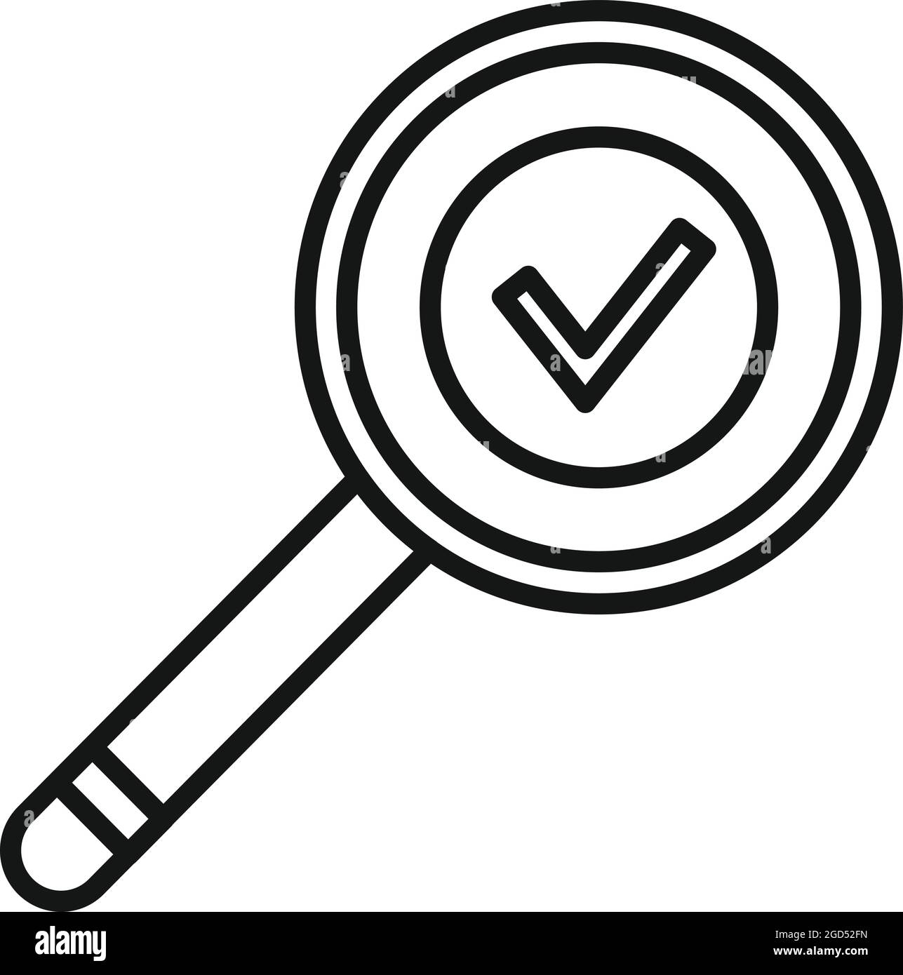 Quality magnifier icon outline vector. Glass control. Document check ...