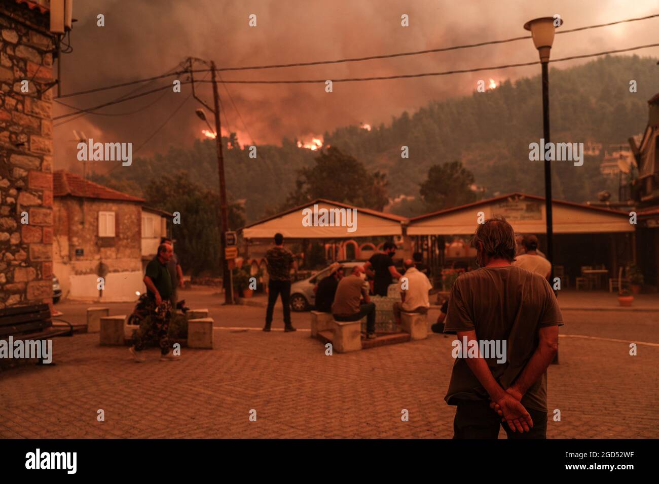 Greece - Euboa island, fire in Gouves in the north of the Greek island ...