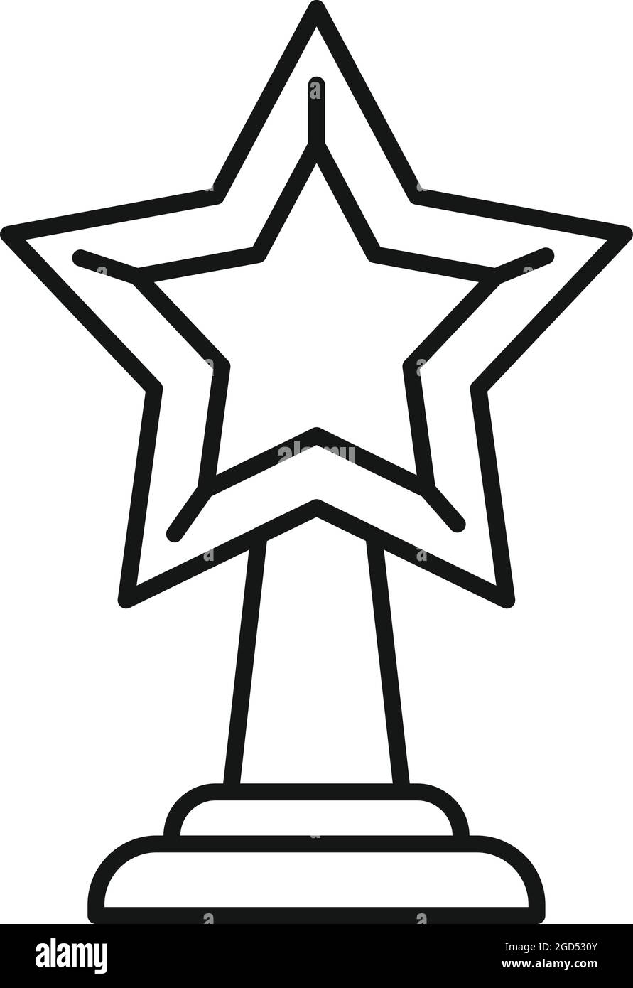 Star trophy icon outline vector. Winner award. Prize victory Stock ...