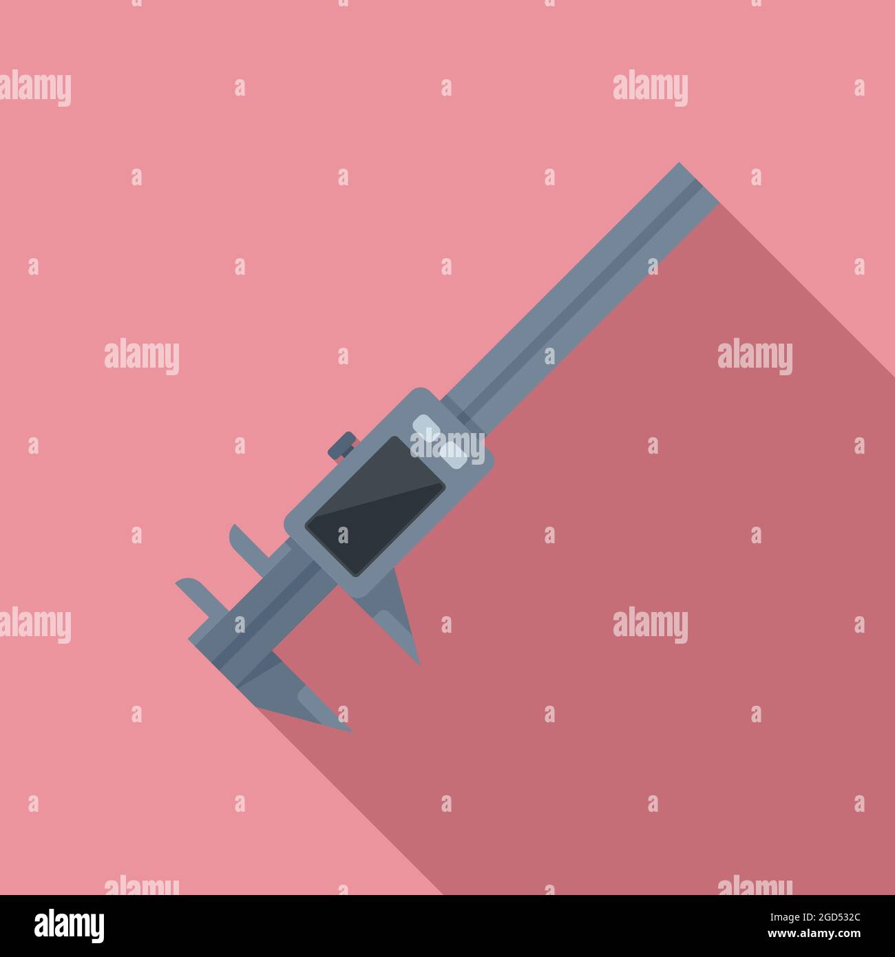 Digital caliper icon flat vector. Calliper vernier. Micrometer ...