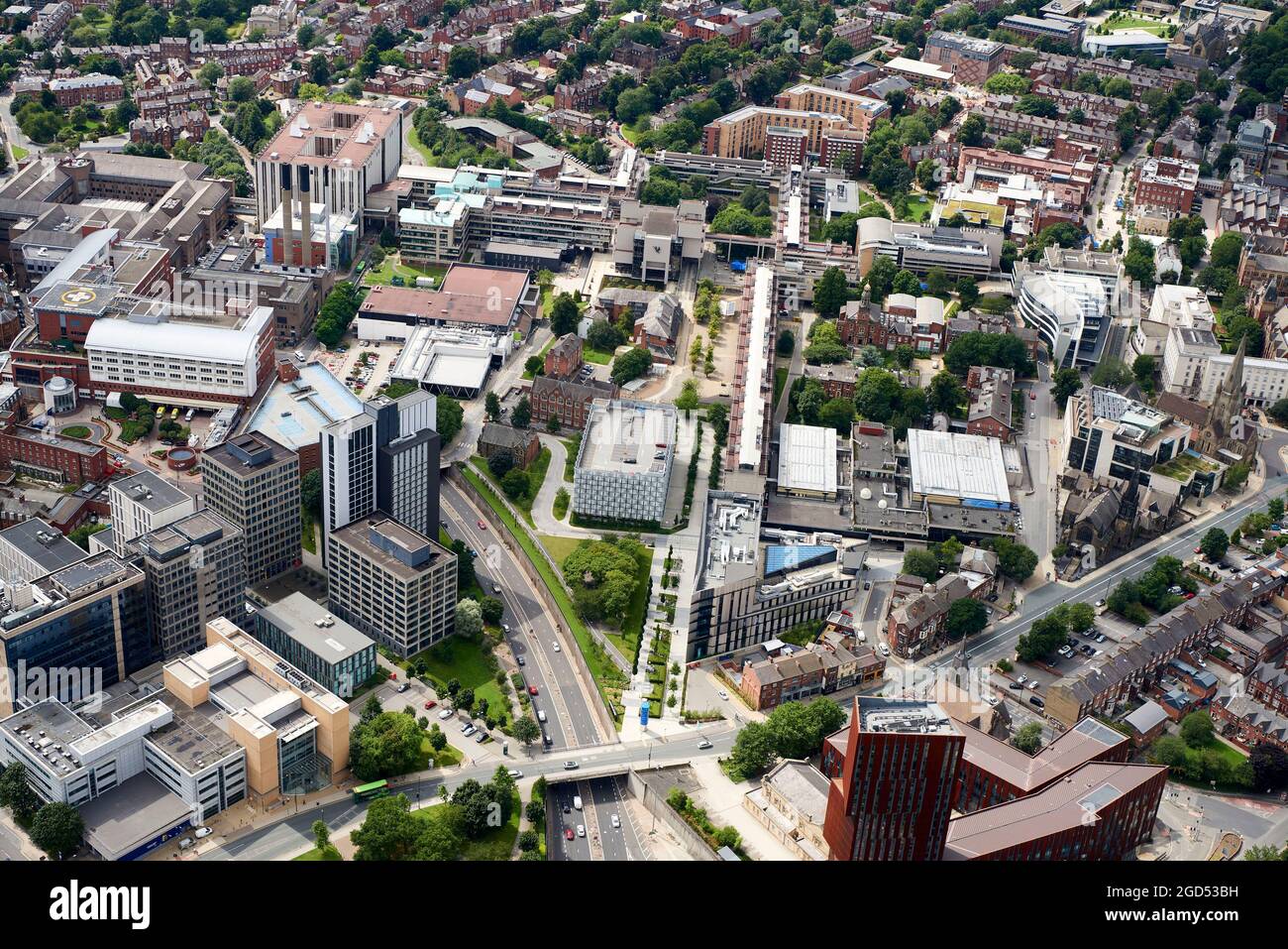 An aerial view of Leeds University, West Yorkshire, northern England ...