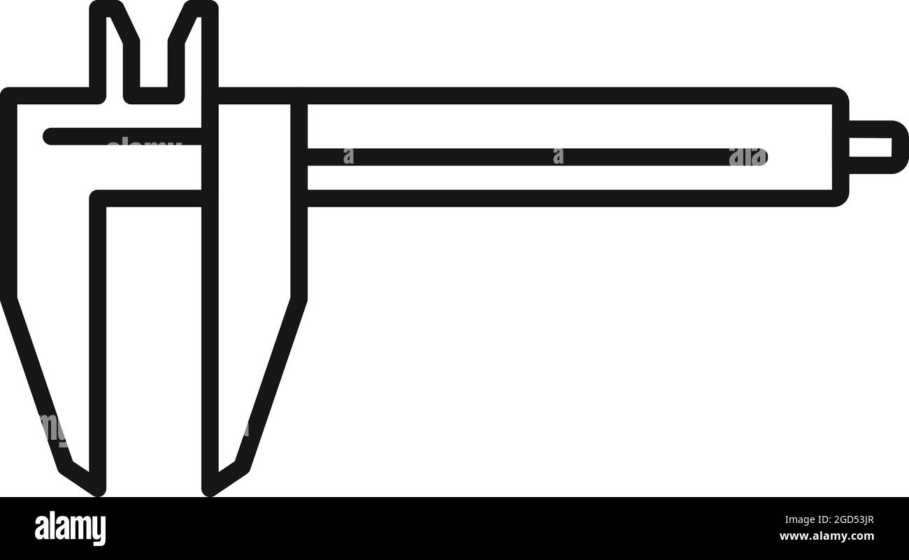 Caliper instrument icon outline vector. Micrometer tool. Scale calliper ...