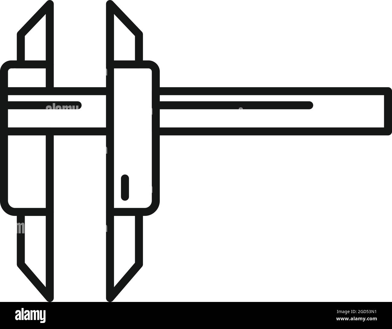 Caliper measure icon outline vector. Calliper height. Micrometer tool ...