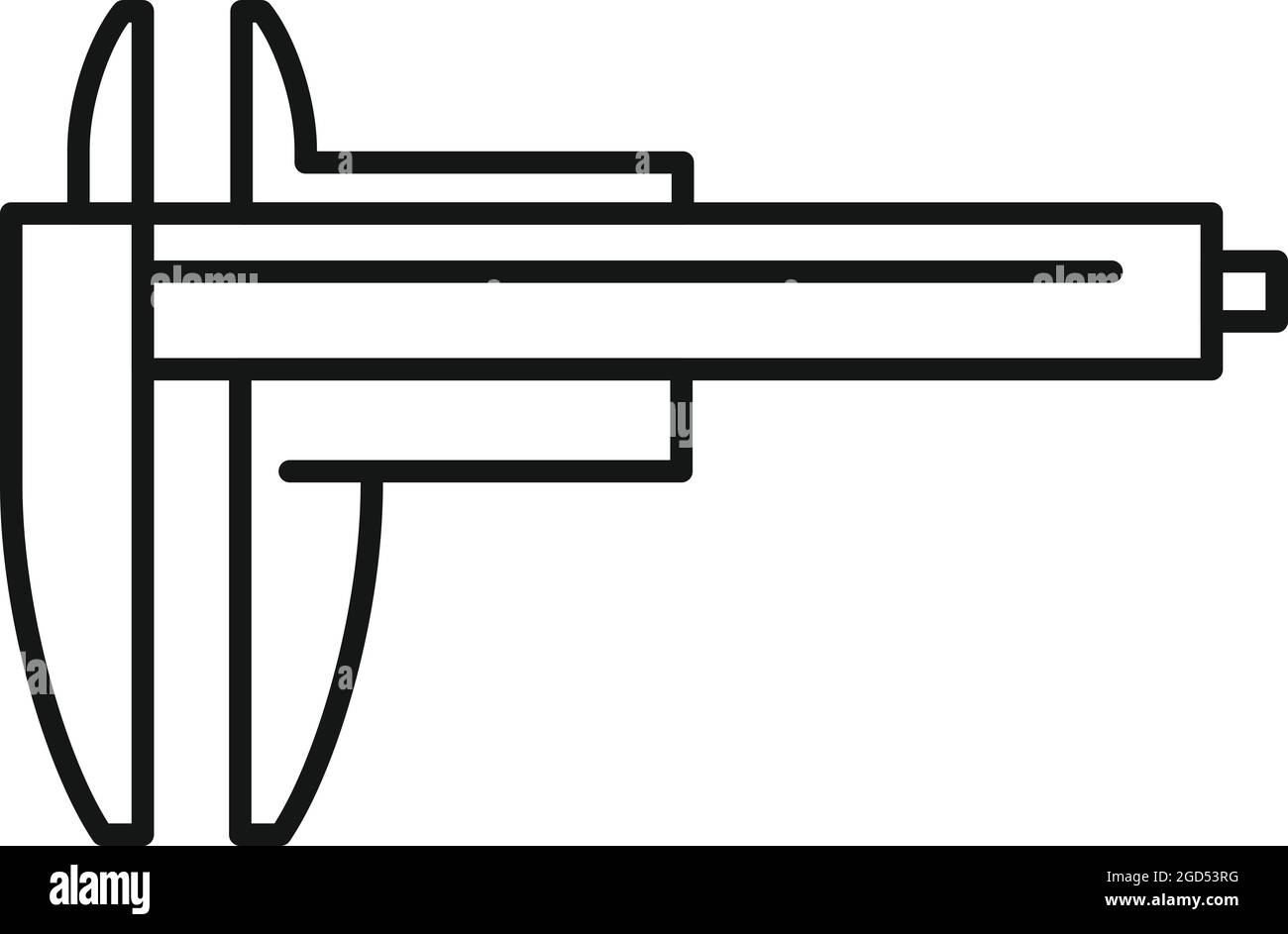 Precision caliper icon outline vector. Calliper vernier. Micrometer ...