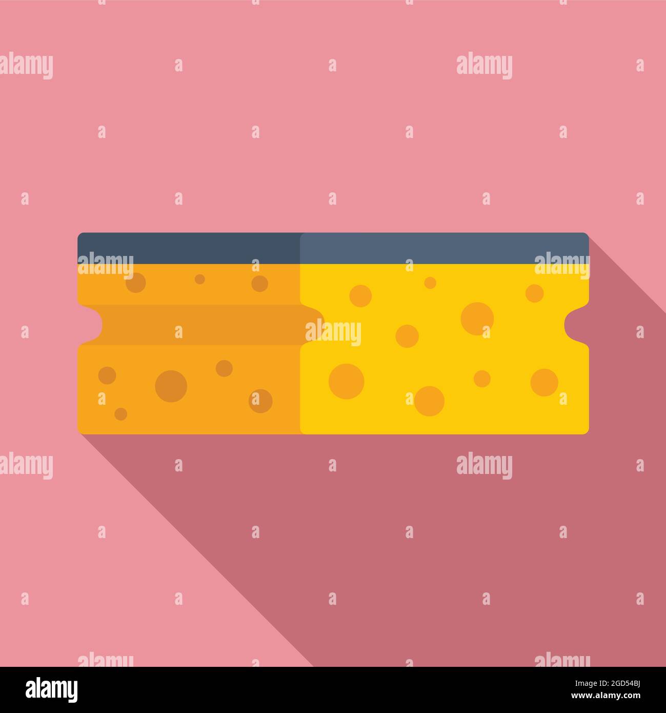 Kitchen sponge icon flat vector. Dish wash. Clean water sponge Stock ...