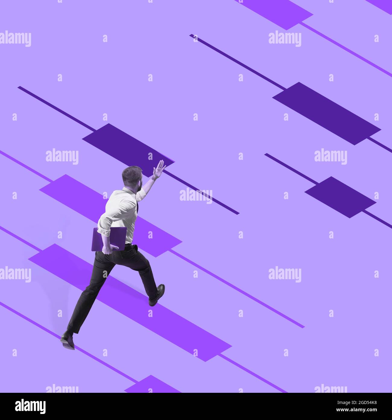 Modern design, artwork. One manager, finance analyst, office clerk with ...