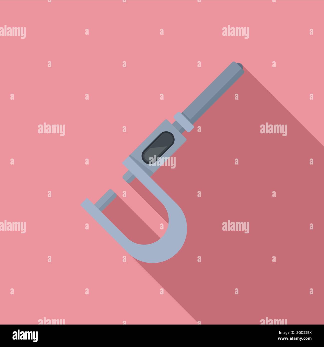 Micrometer instrument icon flat vector. Precision vernier. Technical ...