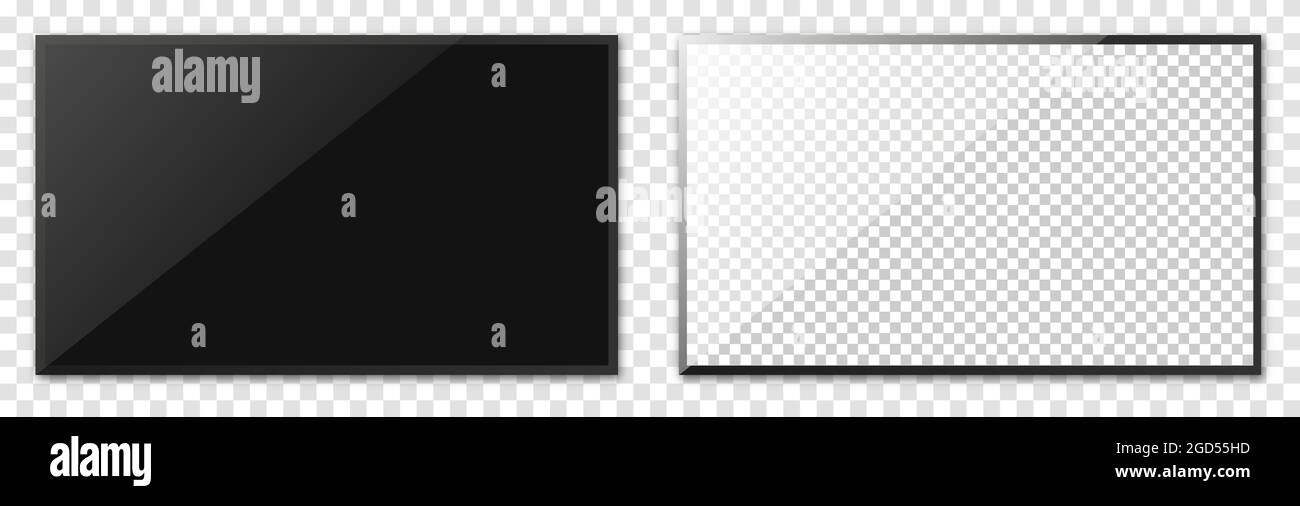 Realistic TV screen. Blank television template. Graphic design element ...