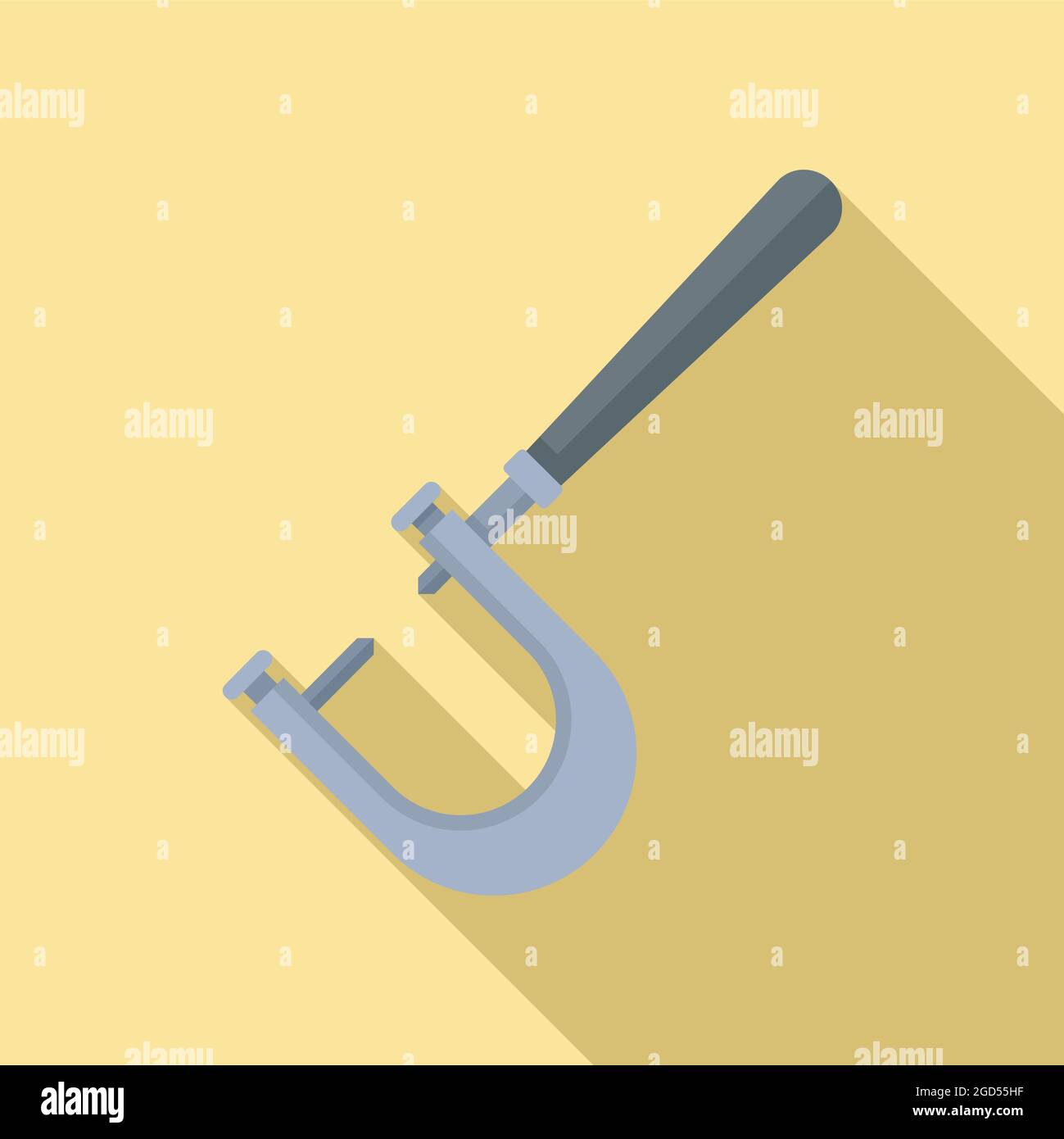 Engineer micrometer icon flat vector. Vernier caliper. Precision ...