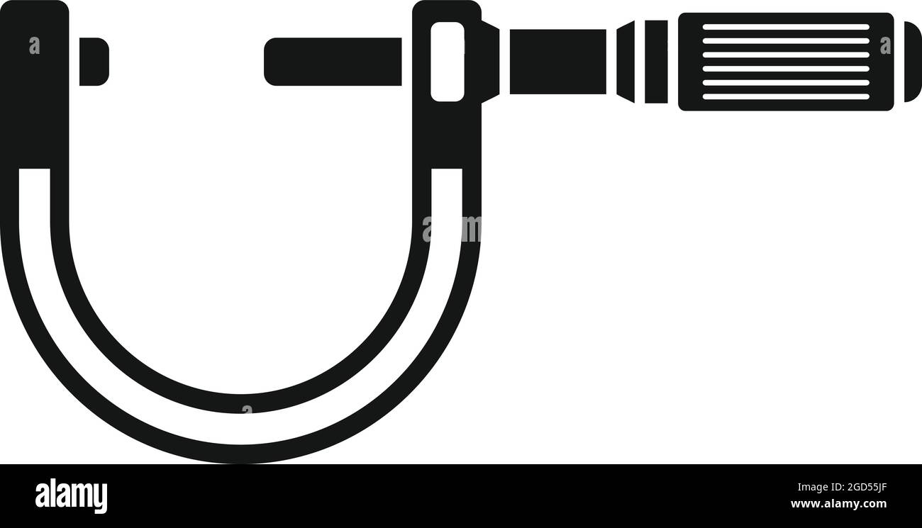Vernier micrometer icon simple vector. Precision caliper. Gauge screw ...