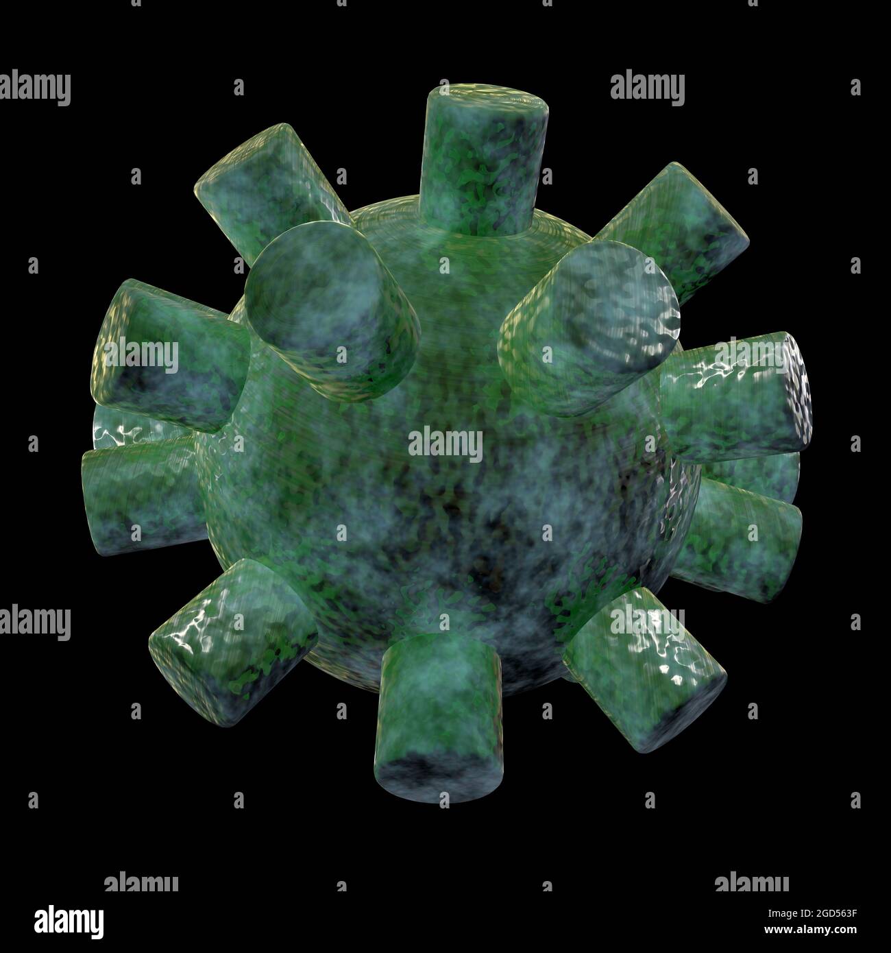 Illustration showing structure of epidemic virus on black background ...