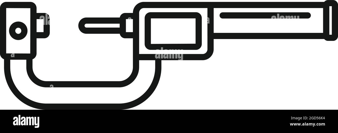 Technical micrometer icon outline vector. Vernier caliper. Screw ...