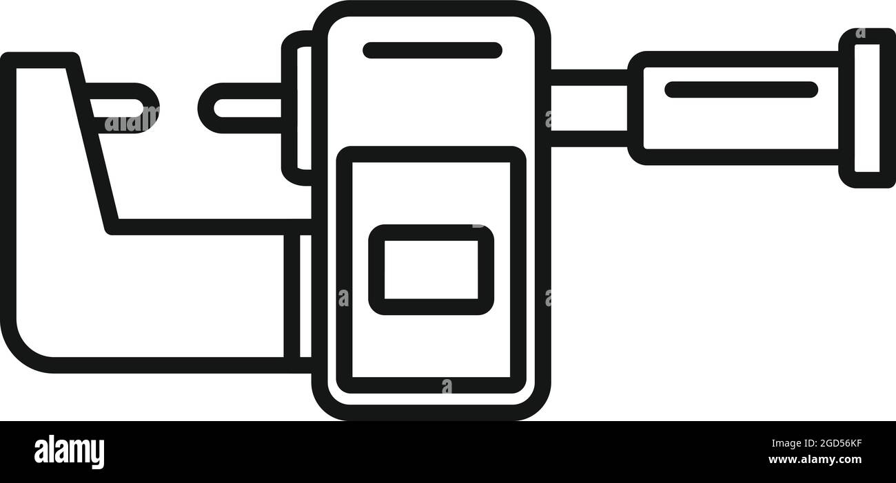Micrometer design icon outline vector. Gauge caliper. Scale instrument ...