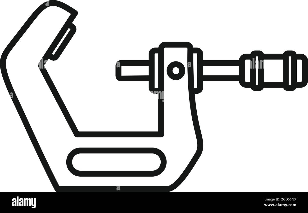 Micrometer caliper icon outline vector. Precision vernier. Technical ...