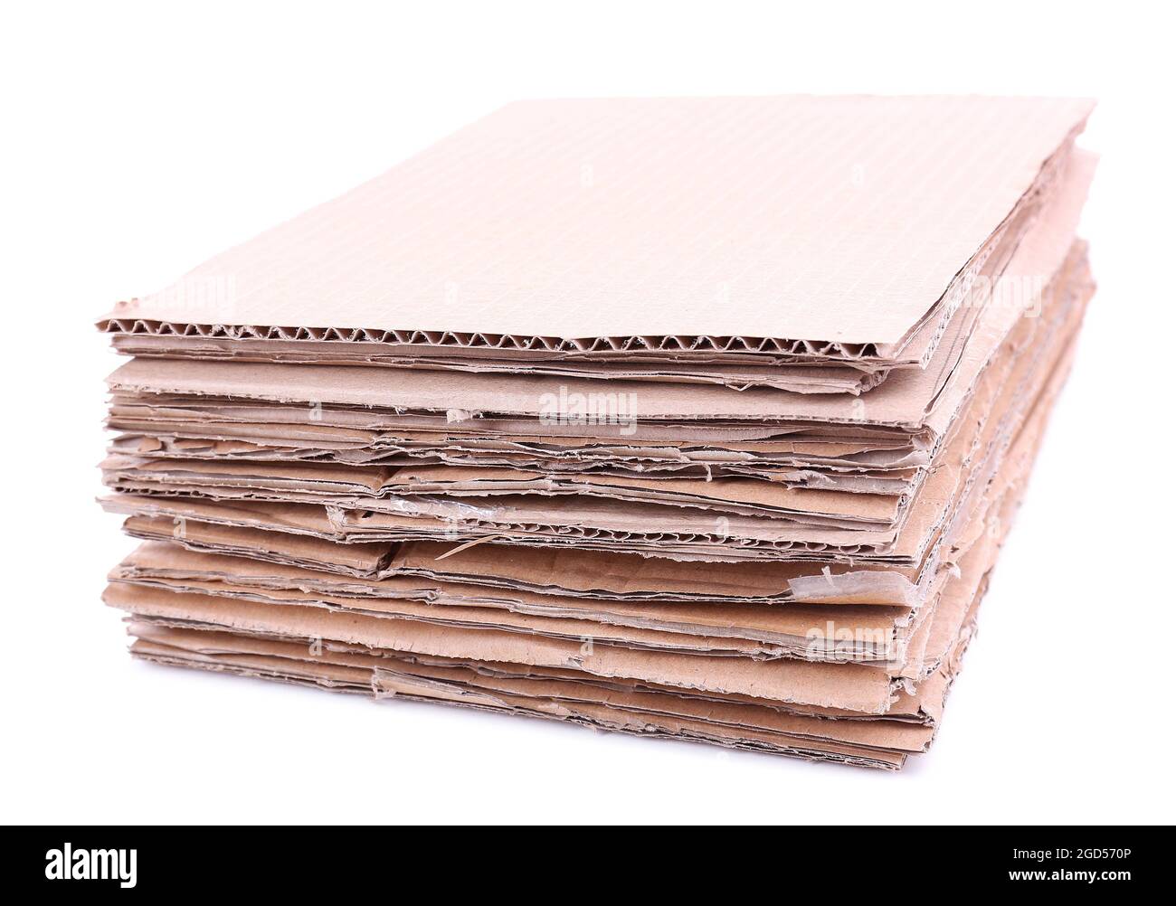 Stack of cardboard for recycling isolated on white Stock Photo - Alamy