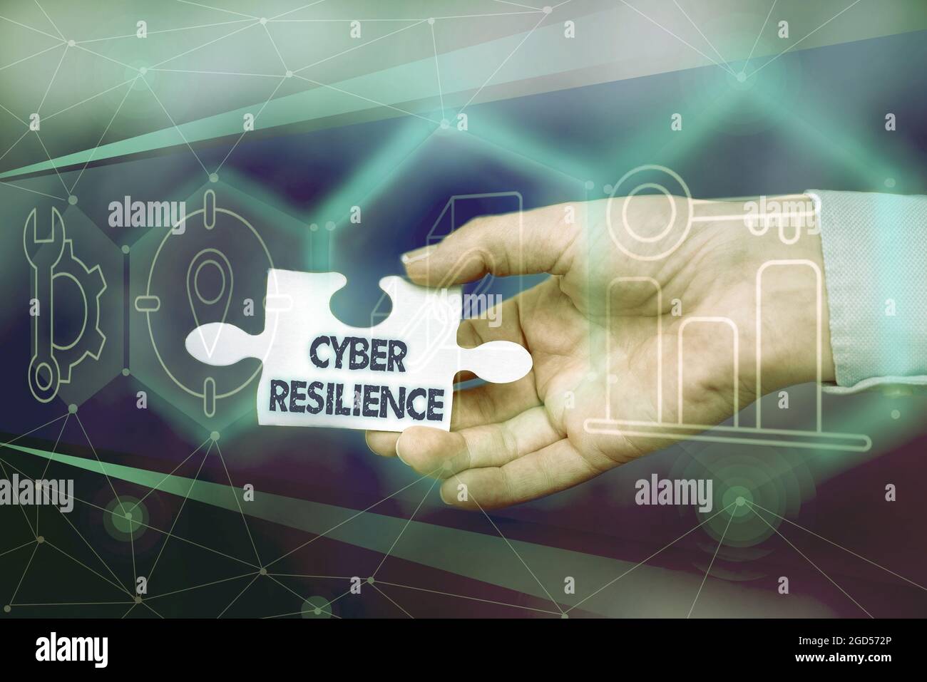 Conceptual caption Cyber Resilience. Word for measure of how well an ...