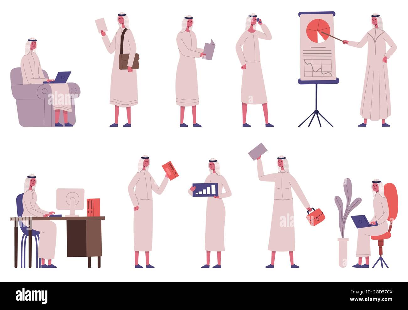 Arabian islamic male busy business office character. Arab businessman ...