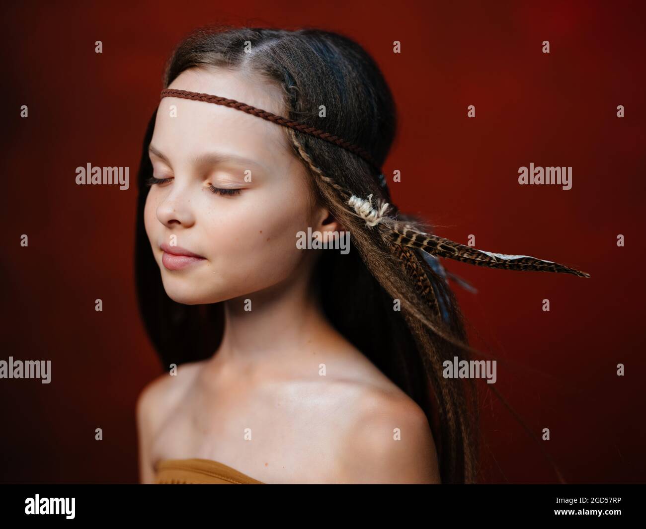 cheerful girl indigenous american fashion makeup Stock Photo - Alamy