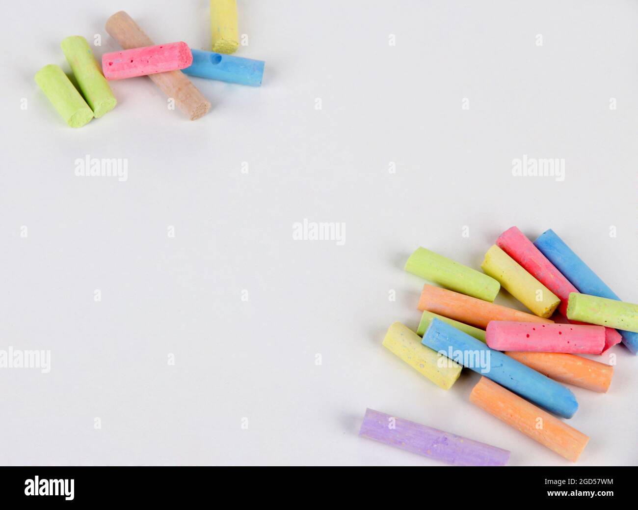 Chalks in variety of colors, isolated on white Stock Photo - Alamy