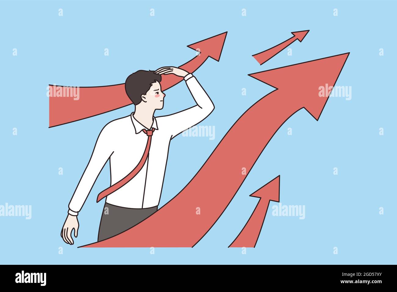 Business opportunities and development concept. Young businessman ...