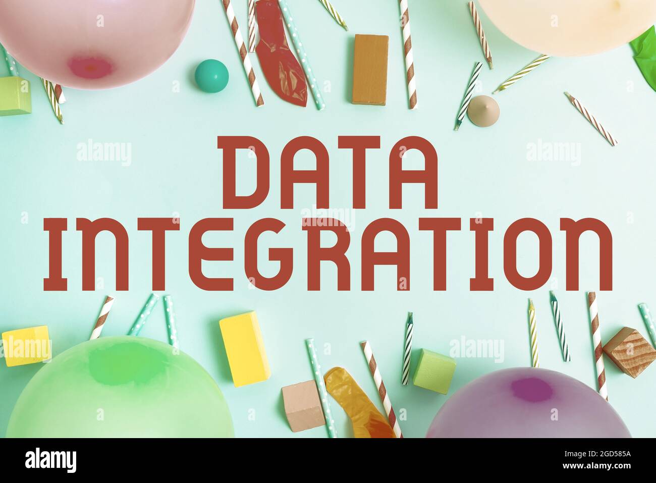 Conceptual display Data Integration. Business concept involves ...