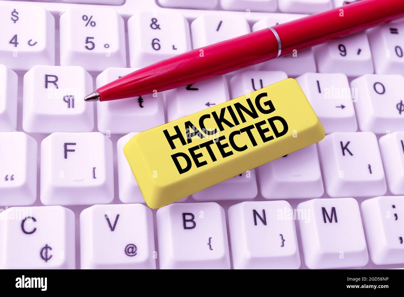 Text caption presenting Hacking Detected. Word Written on identify the ... Text caption presenting Hacking Detected. Word Written on identify the ...