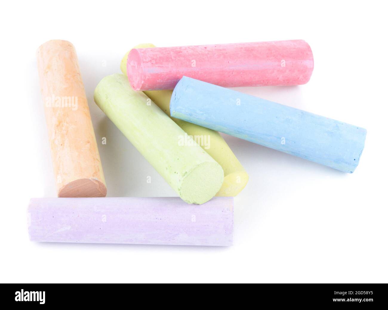 Chalks in variety of colors, isolated on white Stock Photo - Alamy