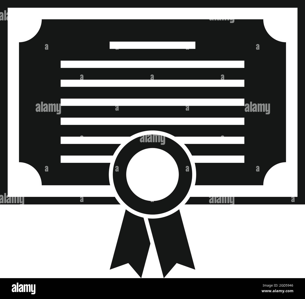 Quality diploma icon simple vector. Certificate qualification ...