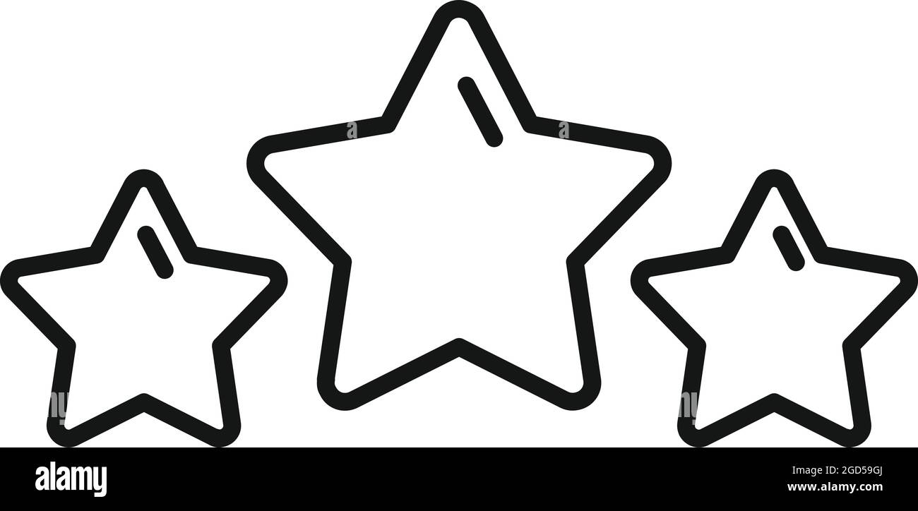Quality stars icon outline vector. Satisfaction shape. Gold success ...