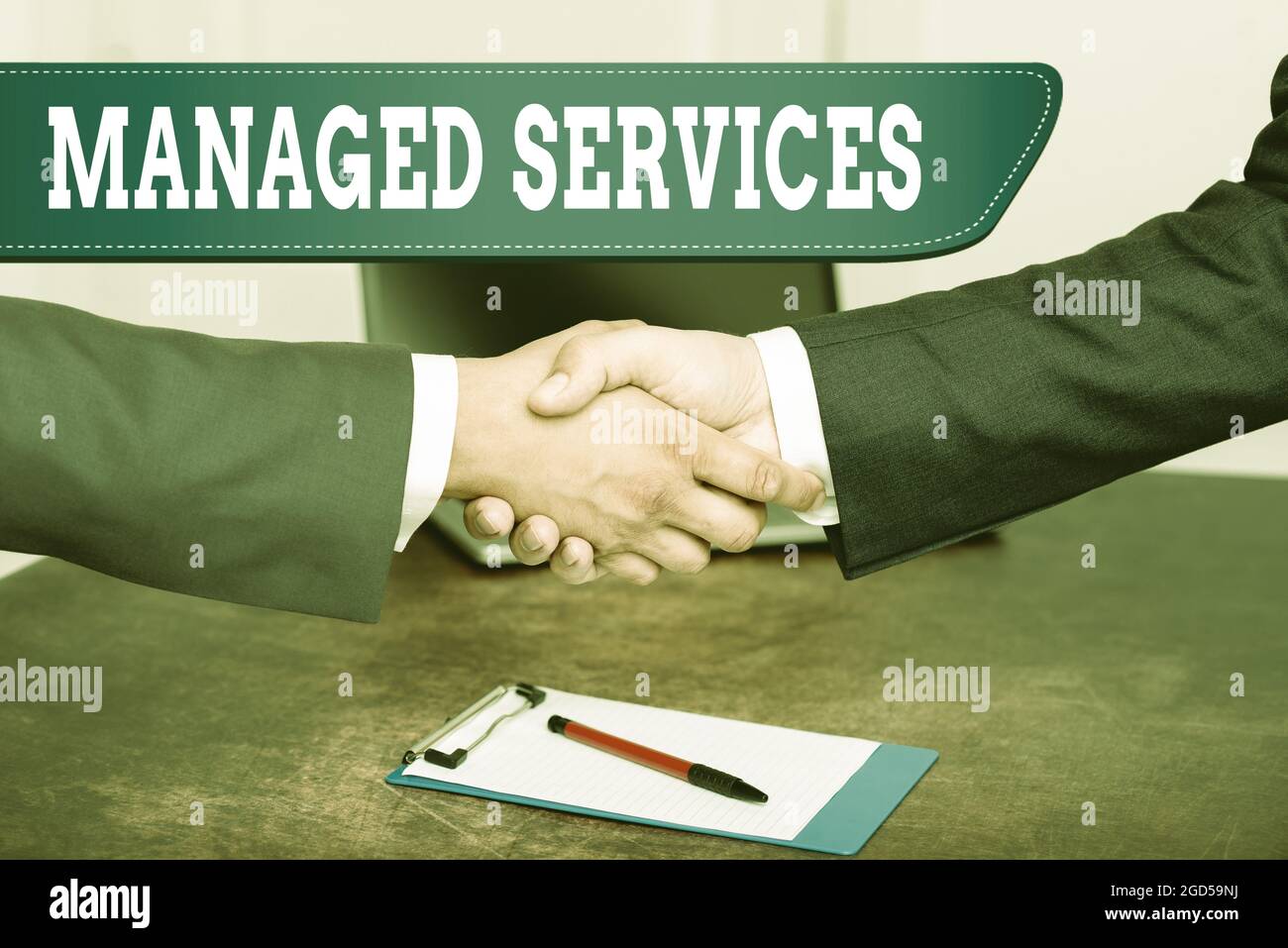 Inspiration showing sign Managed Services. Business overview company ...