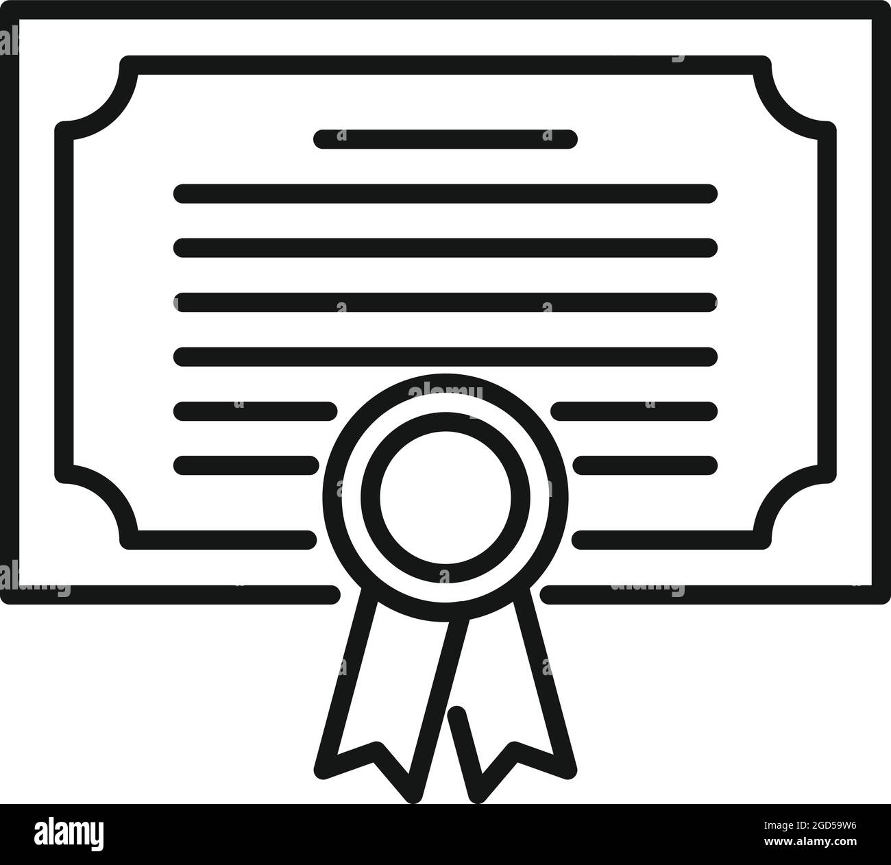 Quality diploma icon outline vector. Certificate qualification ...