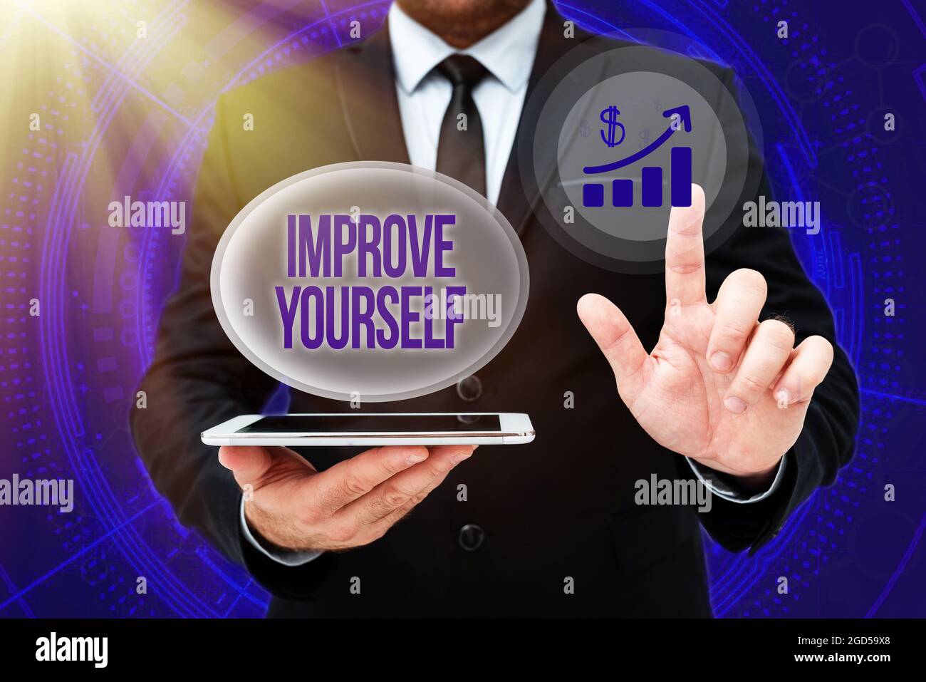 Inspiration showing sign Improve Yourself. Internet Concept making ...