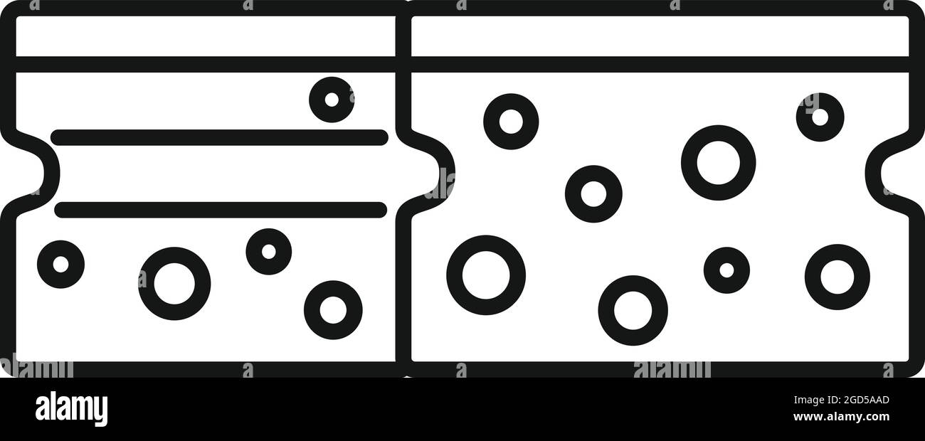 Kitchen sponge icon outline vector. Dish wash. Clean water sponge Stock ...