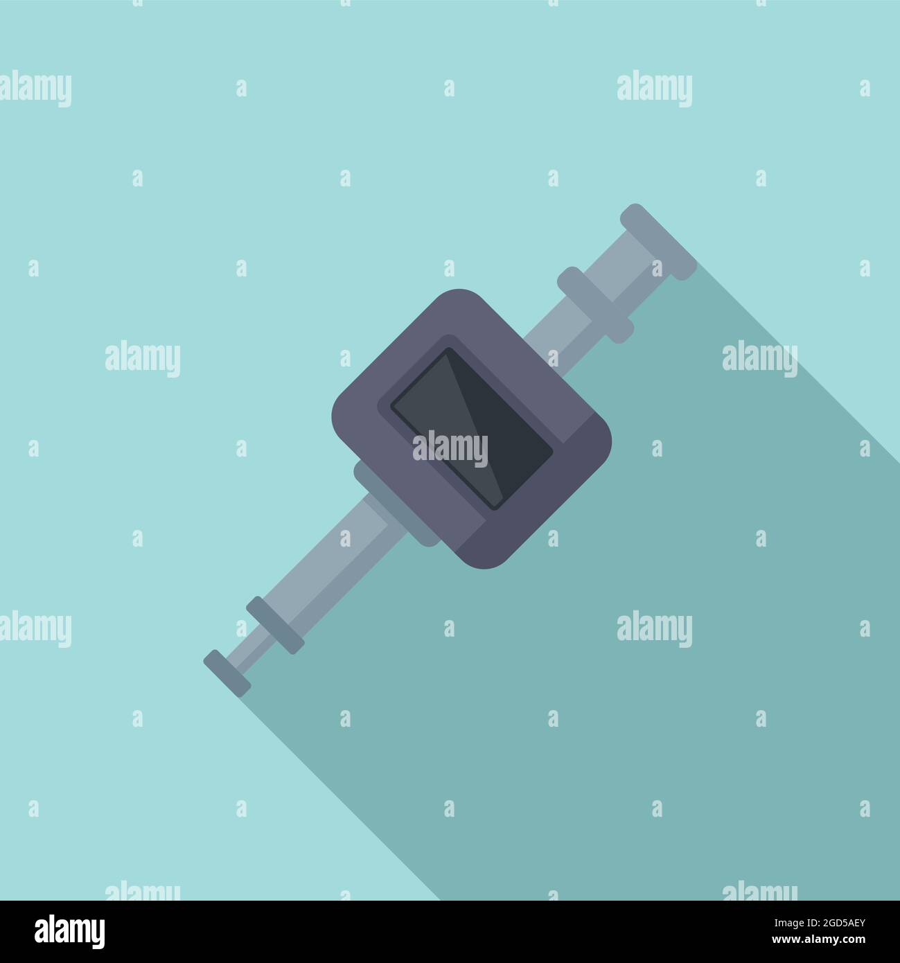 Modern micrometer icon flat vector. Caliper scale. Micrometer precision ...