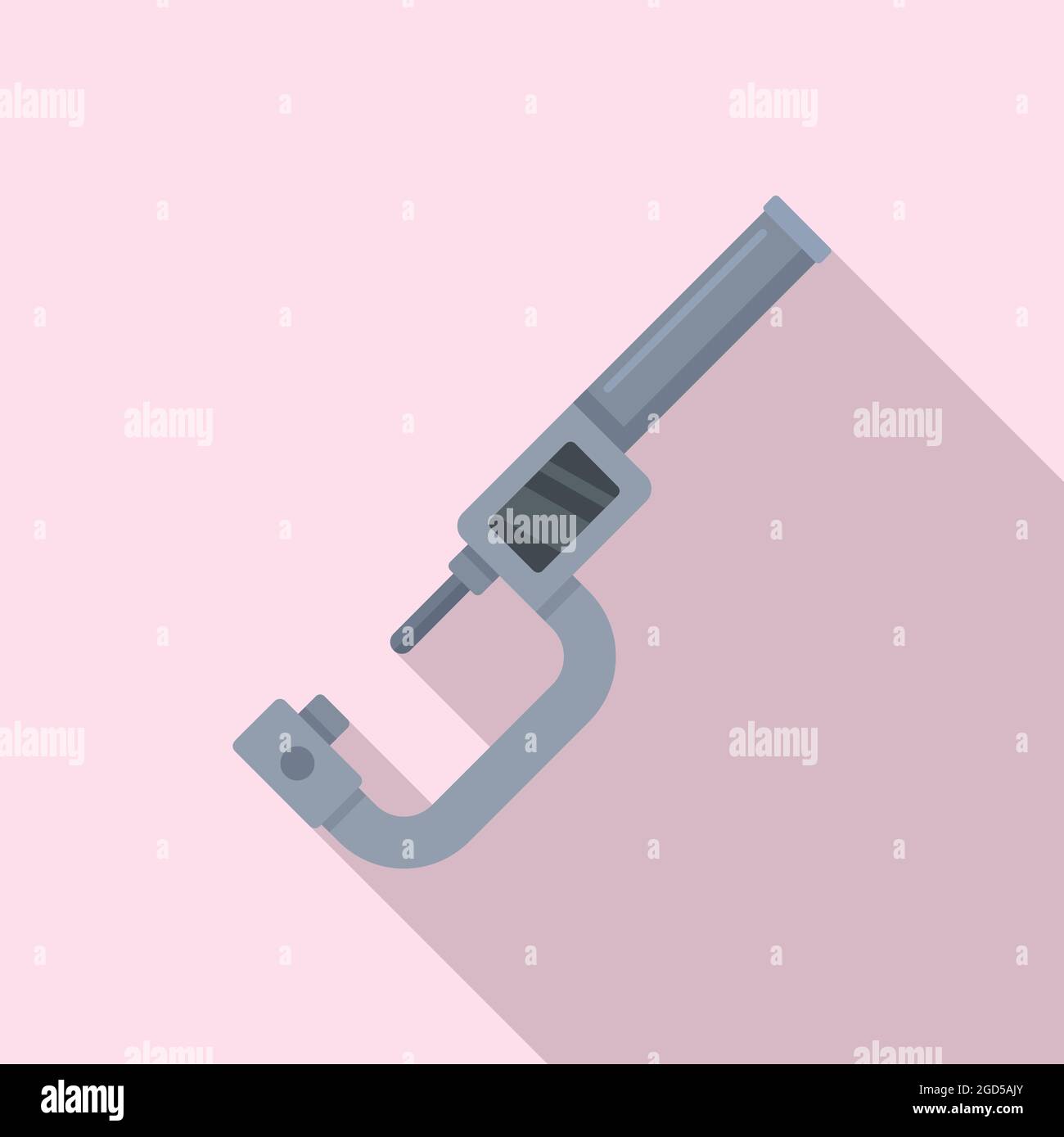 Technical micrometer icon flat vector. Vernier caliper. Screw ...