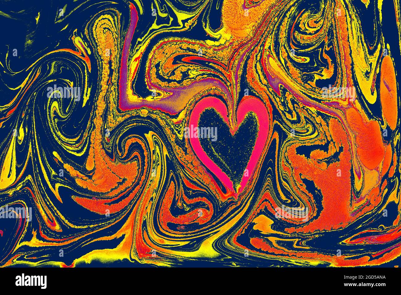 Illustration of a mixture of colors shaping a heart Stock Photo - Alamy