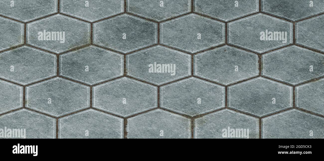 Hexagon paving stones floor. Rock texture background. 3D Rendering ...