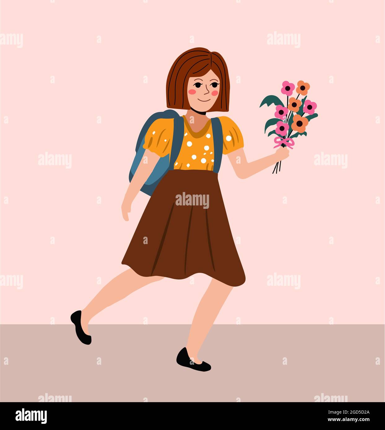 Female first grader Stock Vector Images - Alamy