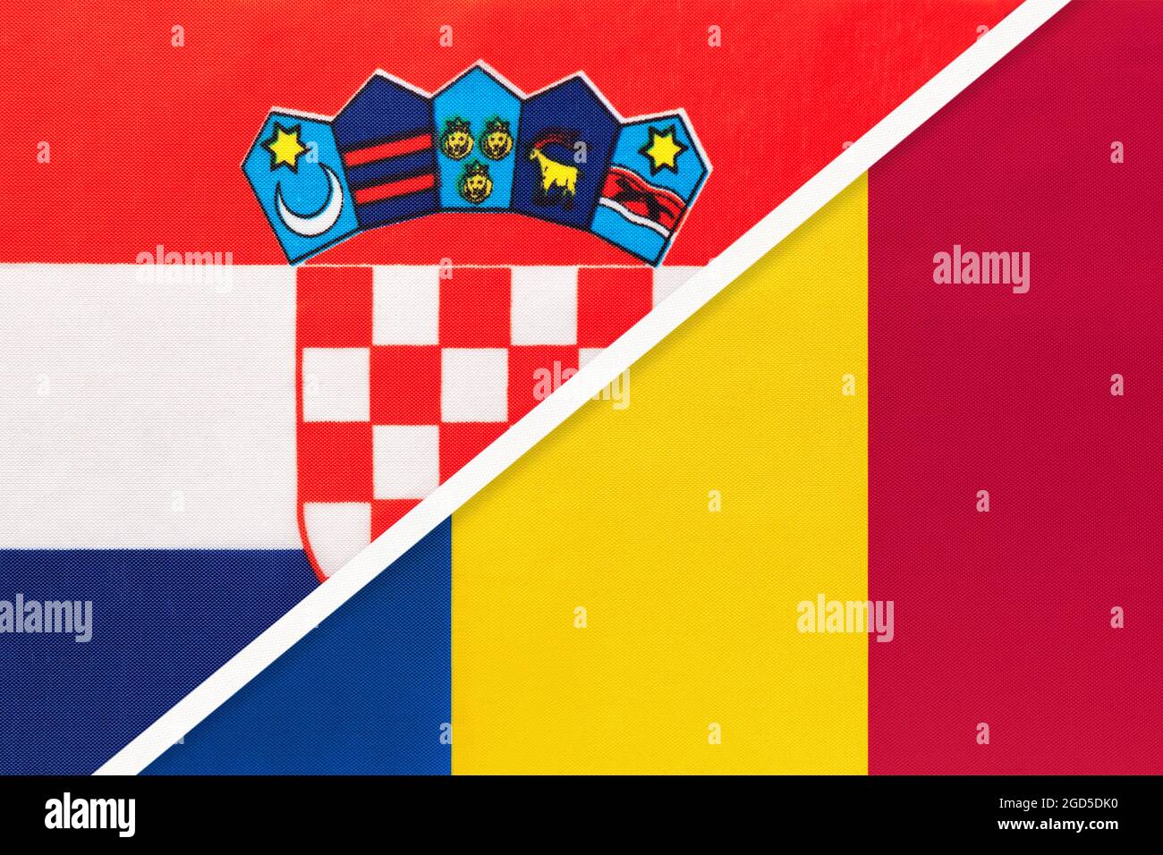 Croatia and Romania, symbol of country. Croatian vs Romanian national ...
