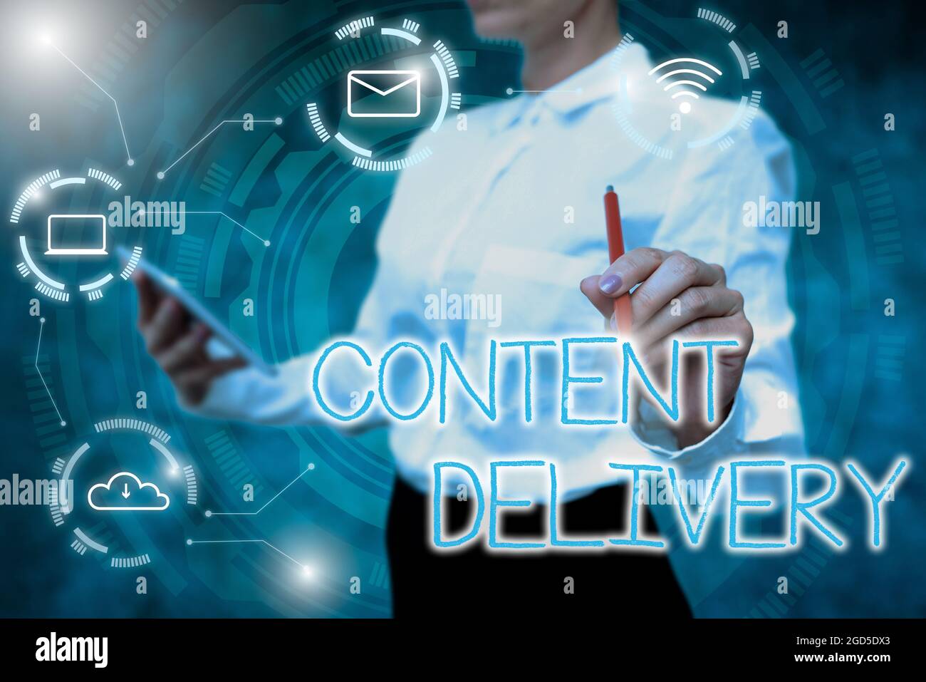 Text caption presenting Content Delivery, Business overview geographically distributed network ...