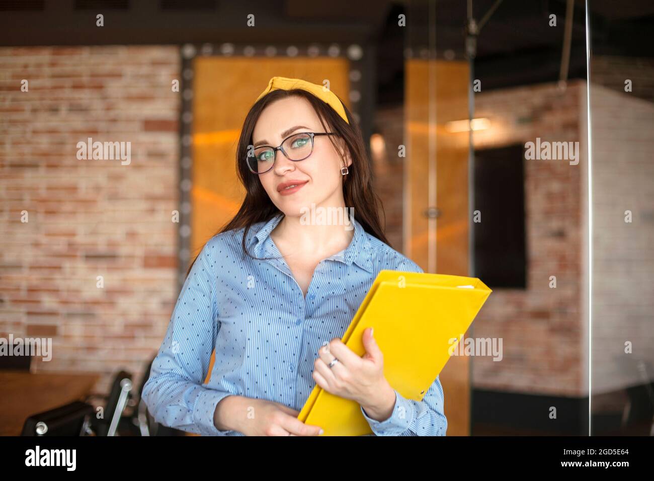 People at work. Portrait of young smiling beautiful woman office worker ...
