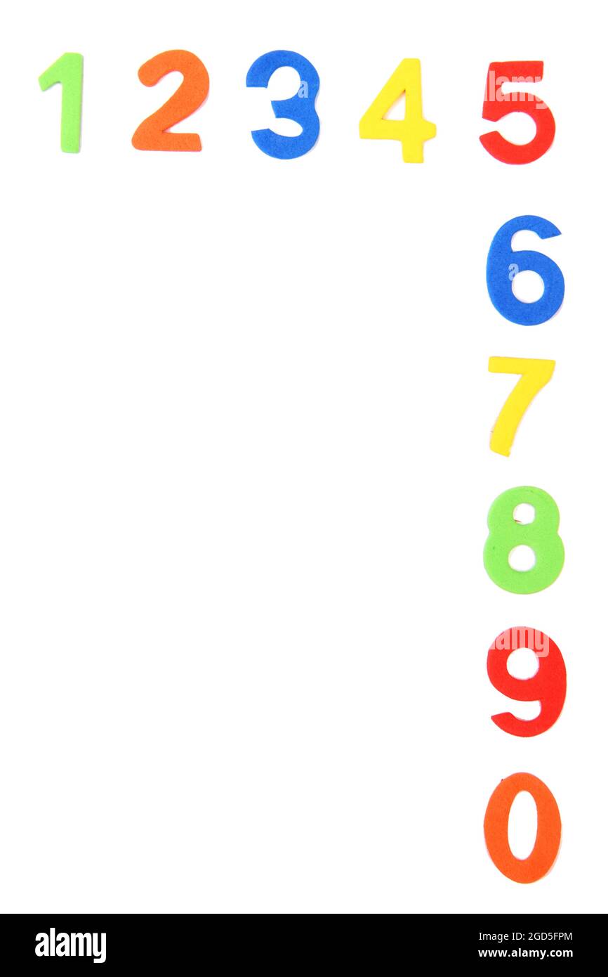 Colorful numbers, isolated on white Stock Photo - Alamy