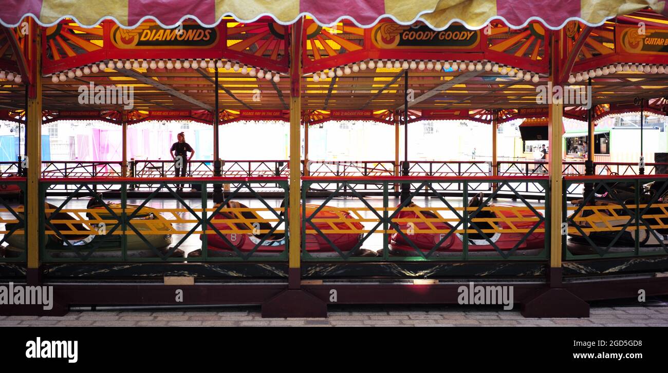 Empty dodgems at the fairground hi-res stock photography and images - Alamy