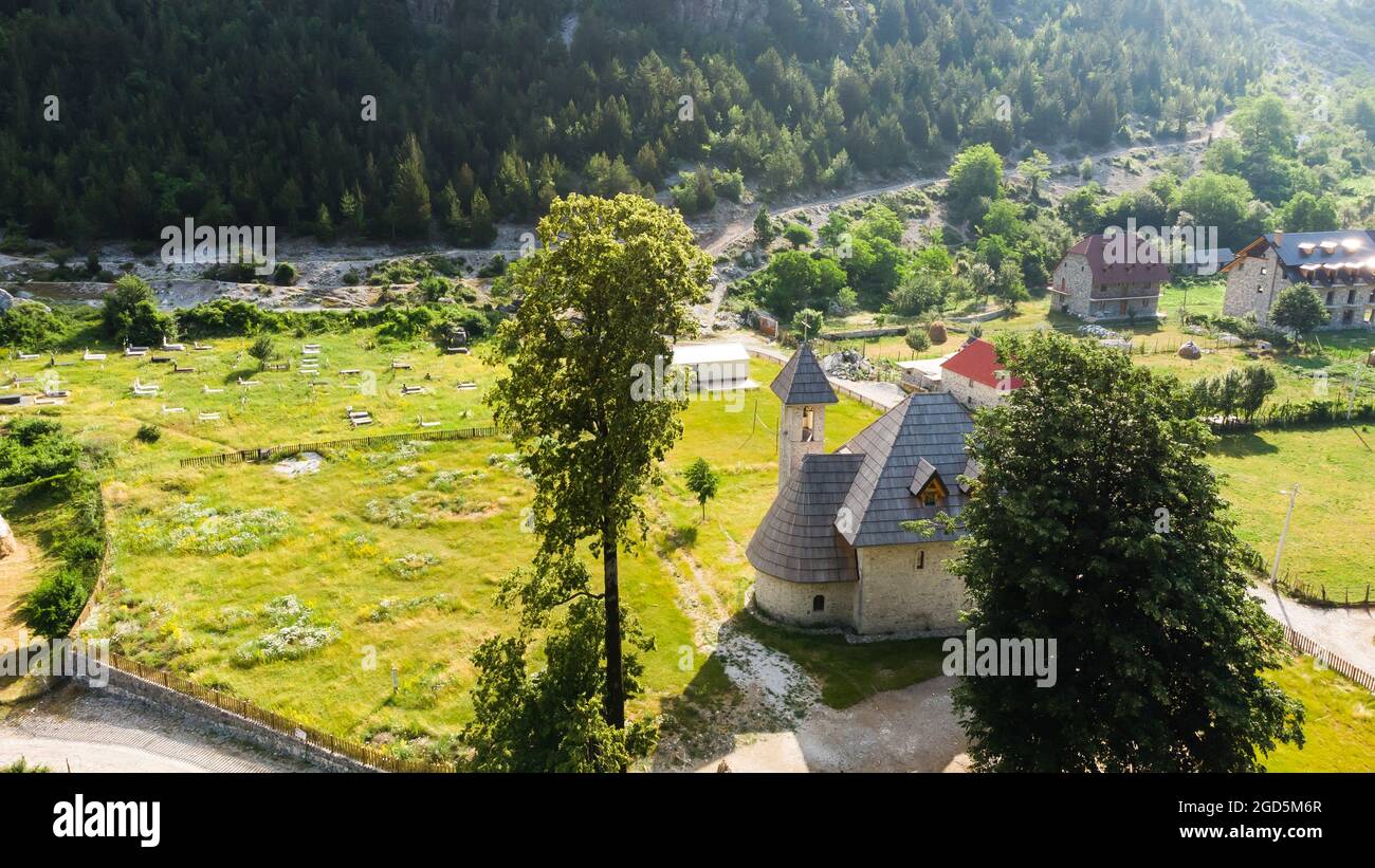 A Catholic Church in the village of Theth in Prokletije in the Acursed ...